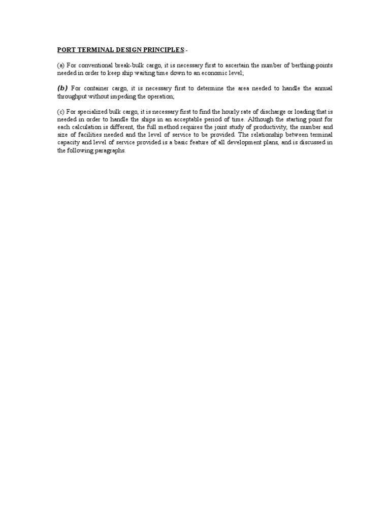 Port Terminal Design Principles | PDF
