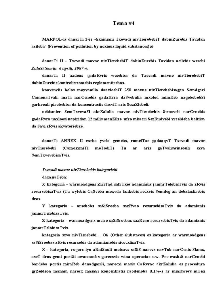 Marpol, Annex Ii | PDF