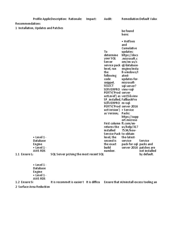 CIS Microsoft SQL Server 2016 Benchmark v1.3.0 | PDF | Databases ...