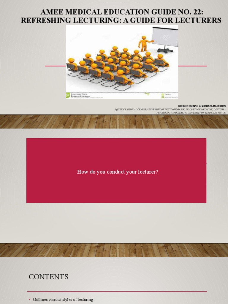 AMEE Medical Education Guide No | PDF | Lecture | Behavior Modification