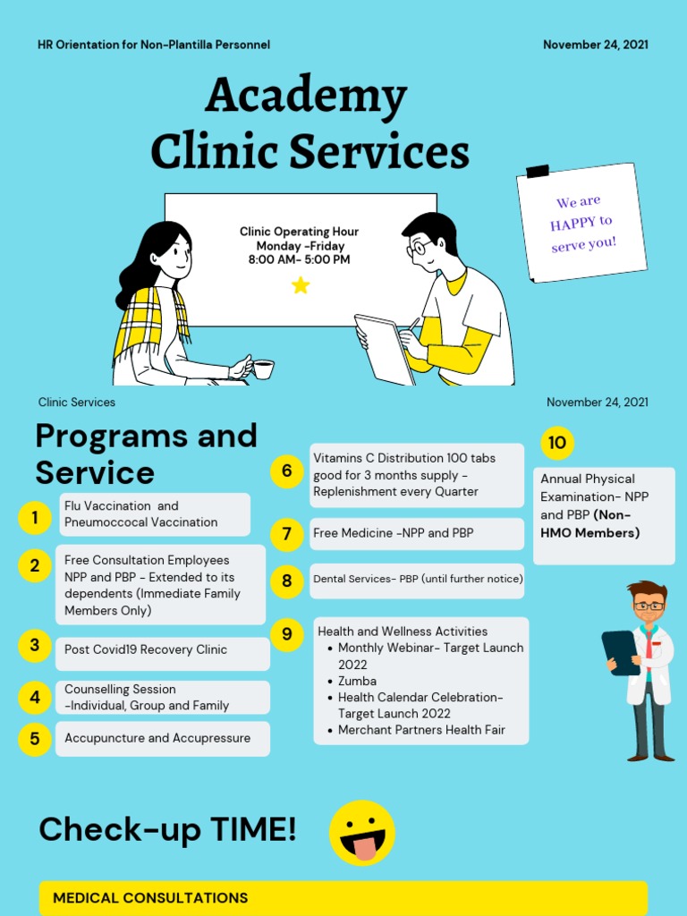 Clinic Services Presentation-Che | PDF | Medicine | Clinic