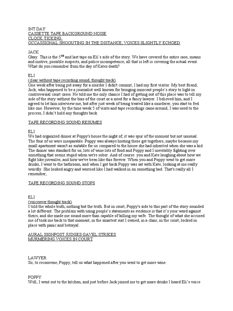 Radio Drama Script 1 | PDF | Mystery, Thriller & Crime Fiction