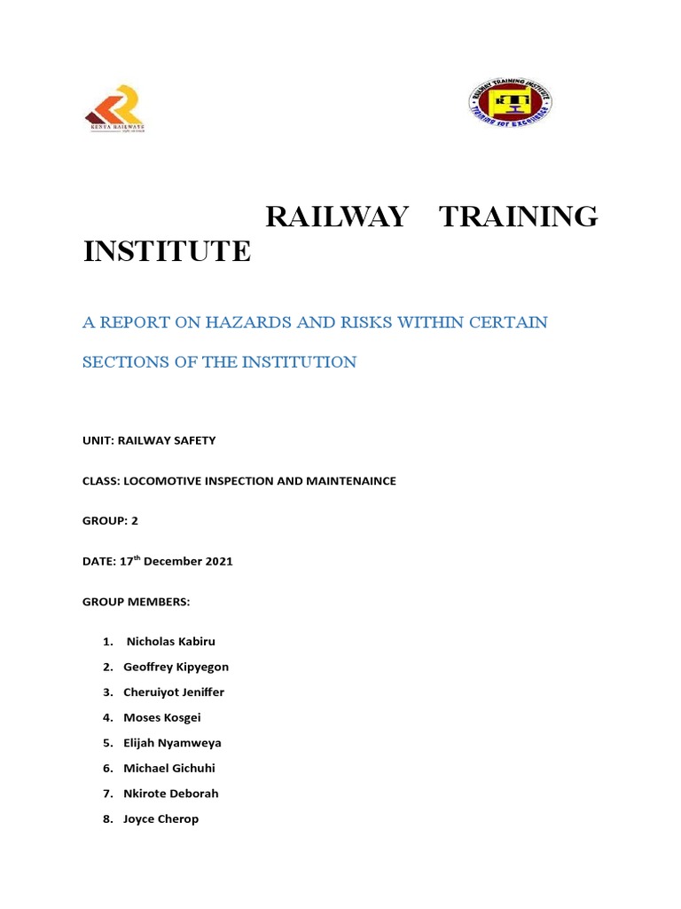 RAILWAY TRAINING INSTITUTE Hazards and Risks Presentation | PDF | Risk ...