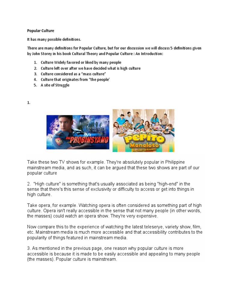 Pop Culture | PDF | Ideologies | Popular Culture