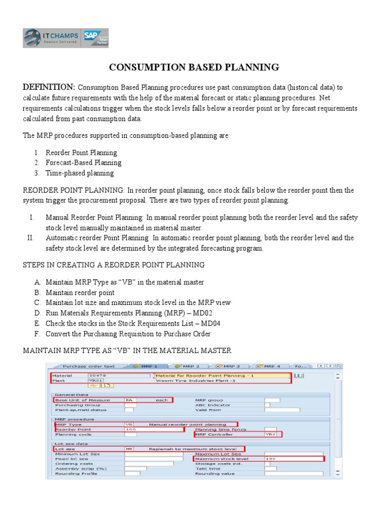 Consumption Based Planning | PDF