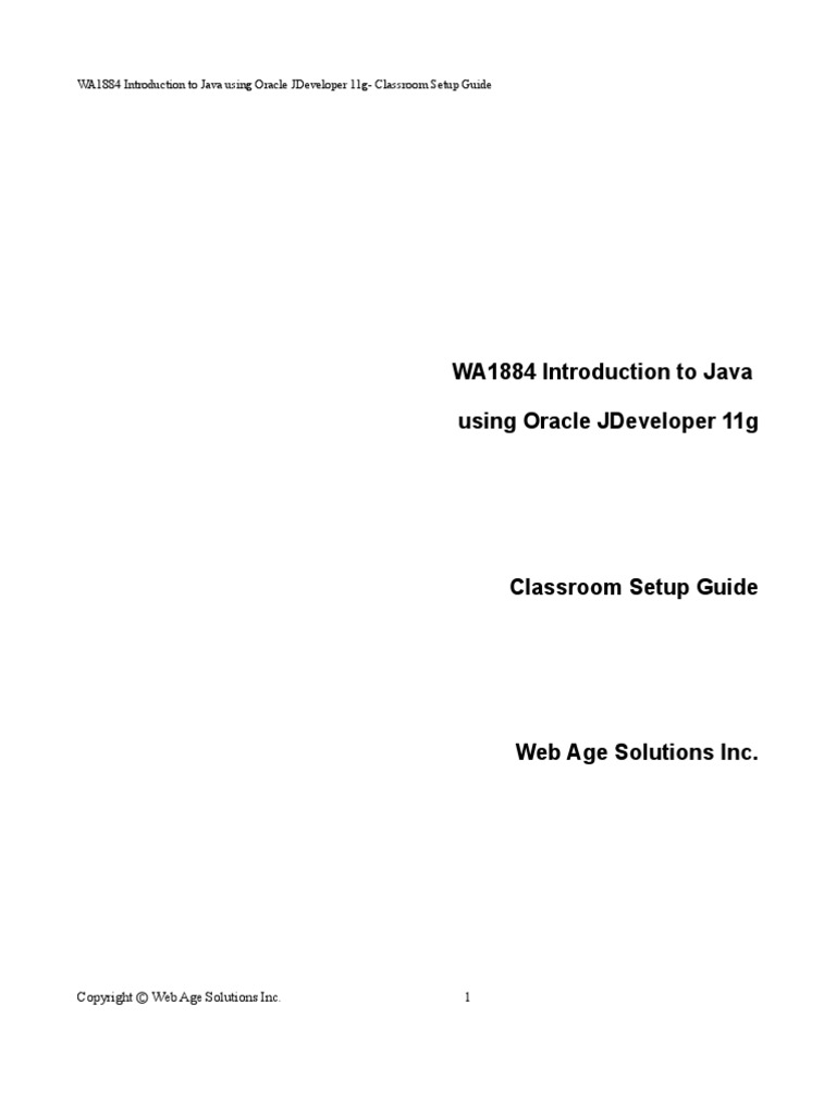 Wa1884 Introduction To Java Using Oracle Jdeveloper 11G | Download Free PDF | Java (Programming ...
