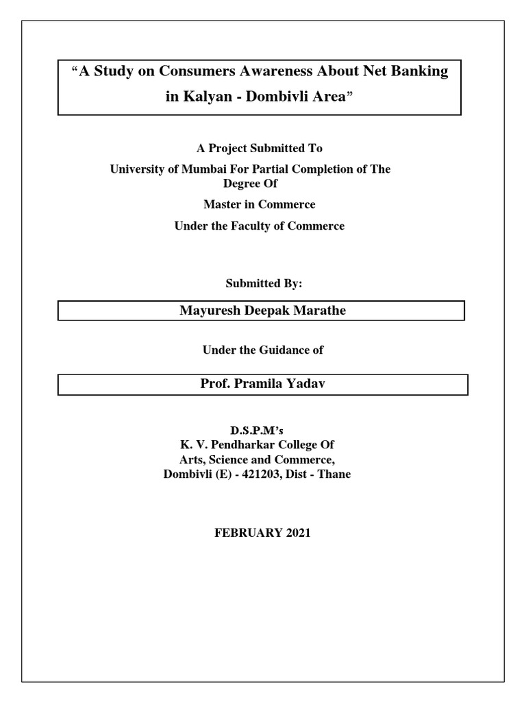 Mayuresh Marathe Roll No. 2010490 | PDF | Online Banking | Banks & Banking