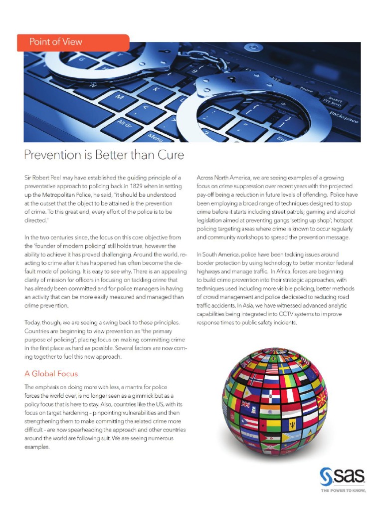 Preventative Policing-Prevention Is Better Than Cure - For Students | PDF