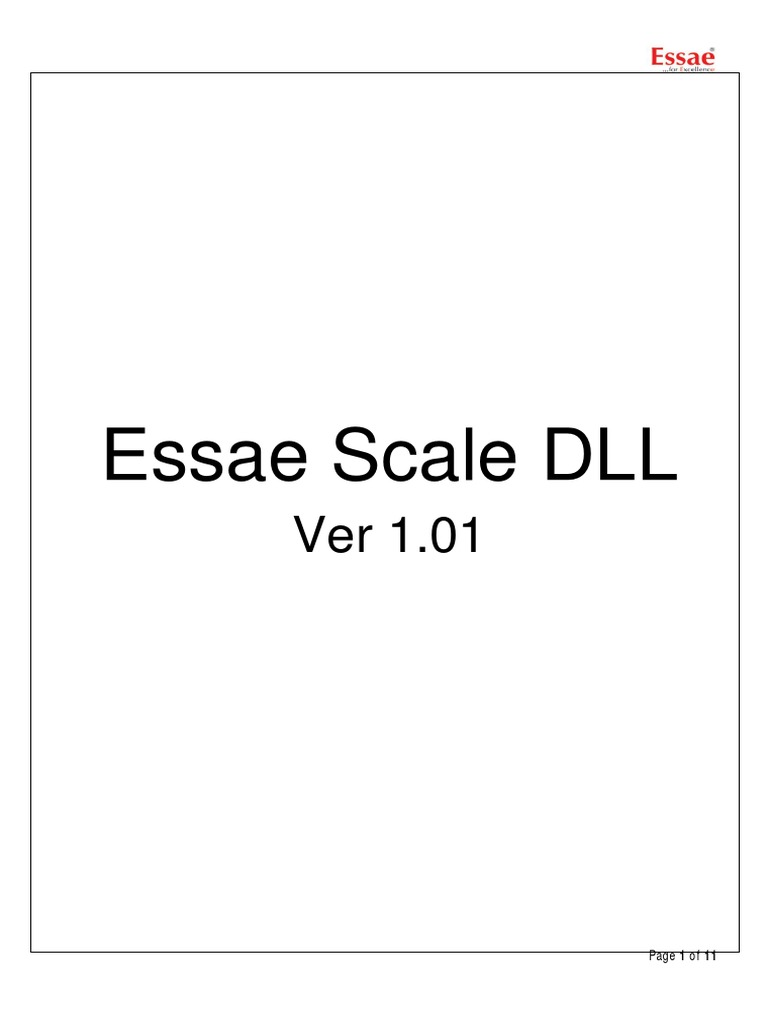 Essae Scale DLL Integration Guide | PDF | Data Type | Microsoft Windows
