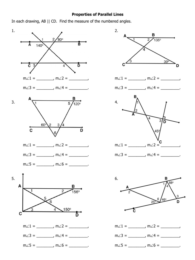 Properties of Parallel Lines 1 | PDF
