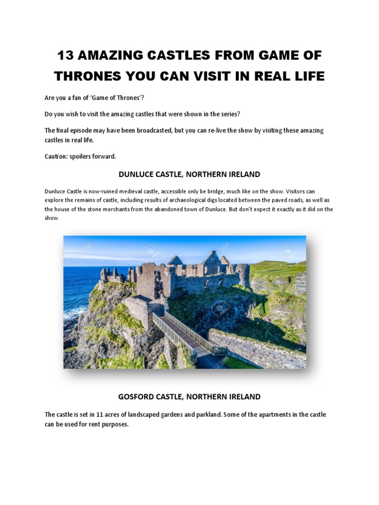 13 Amazing Castles From Game of Thrones You Can Visit in Real Life ...