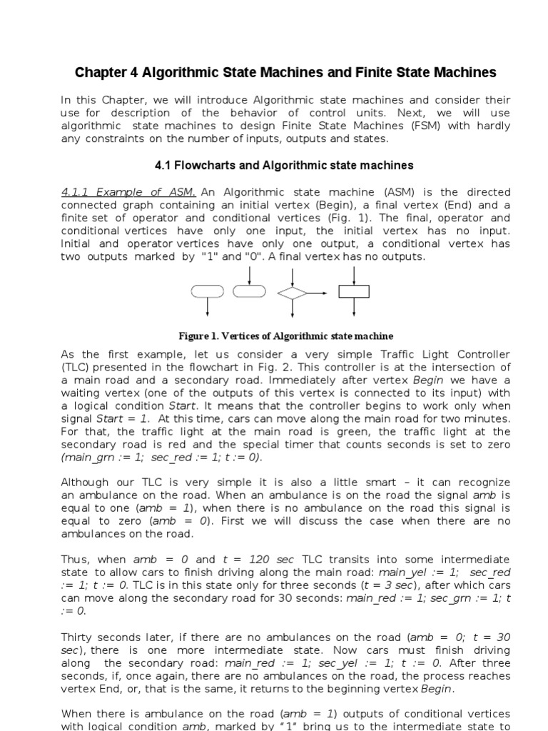 Chapter 4 Algorithmic State Machines and Finite State Machines | PDF ...