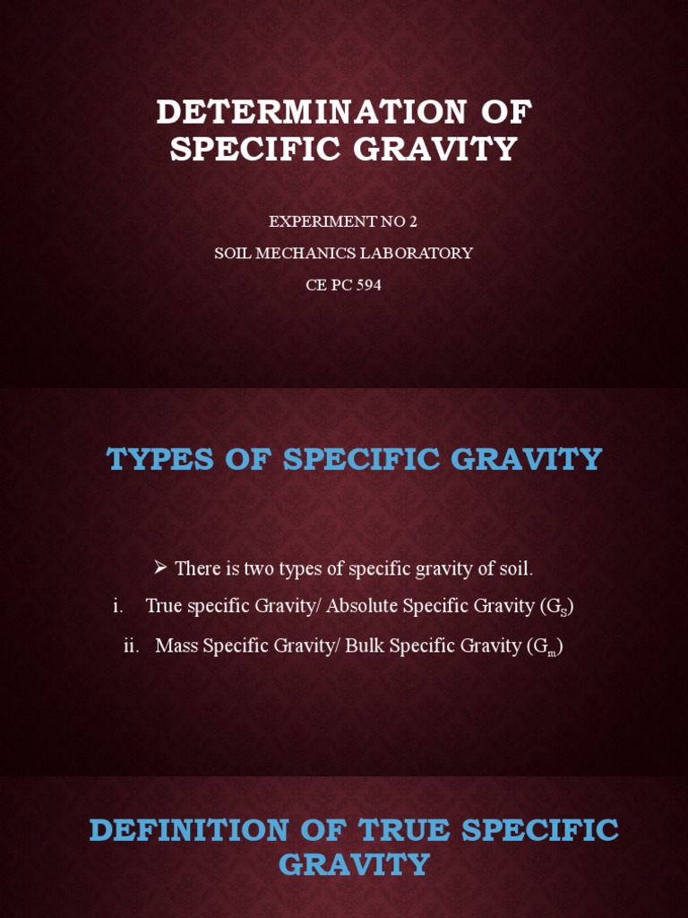 Specific Gravity in Soil Mechanics | PDF | Density | Applied And ...
