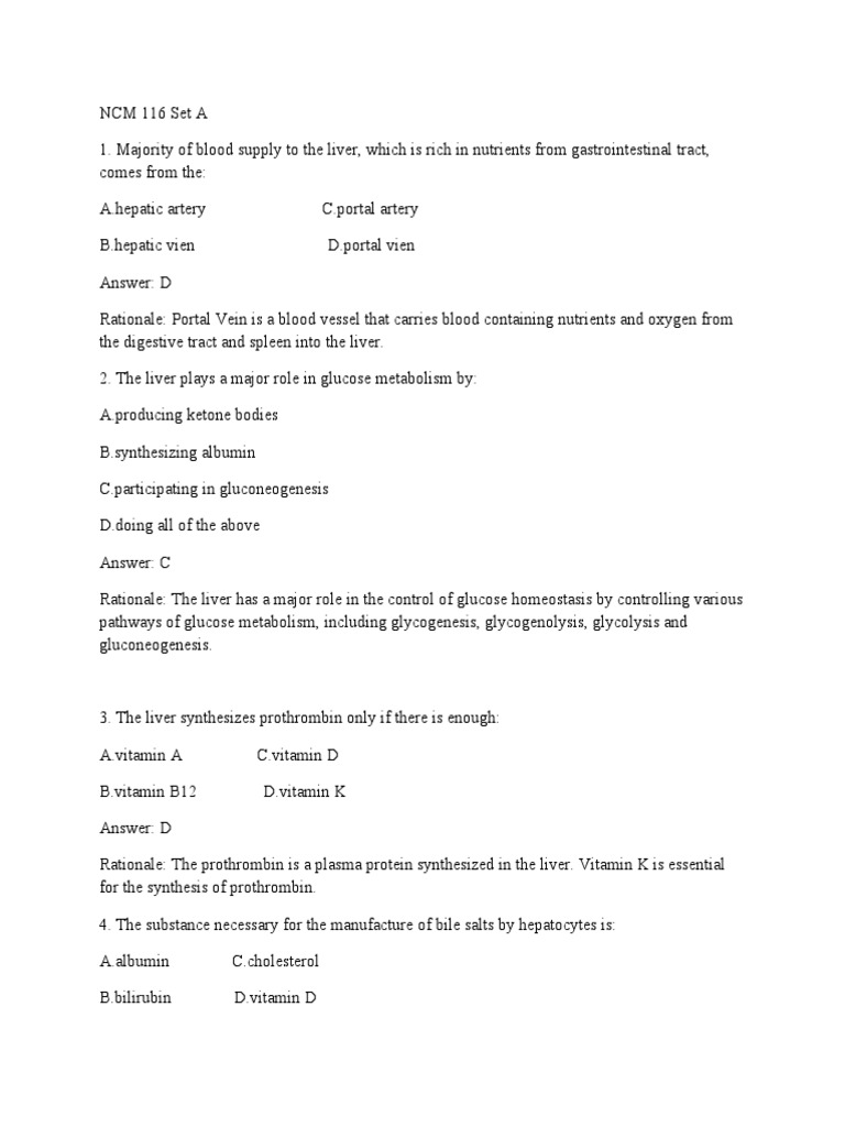 NCM 116 | PDF | Hepatitis | Pancreas