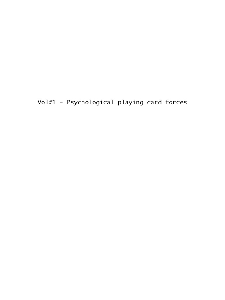 Psychological Card Forces Explained | PDF