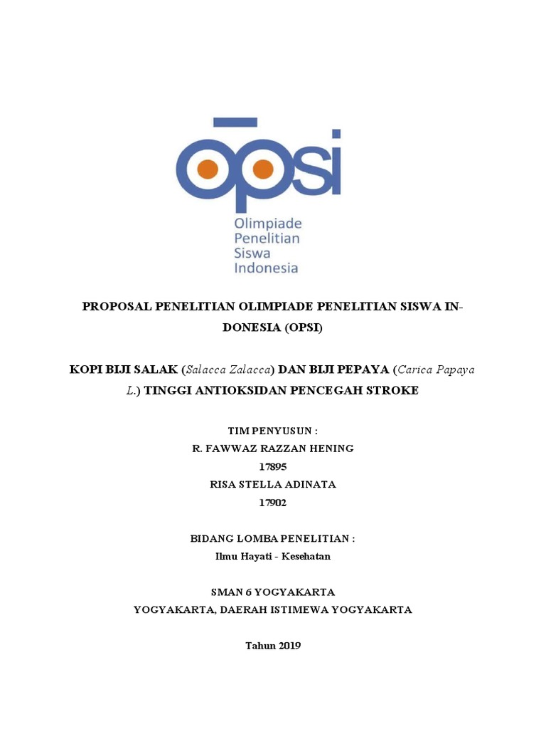 Proposal Opsi Antioksidan FR | PDF