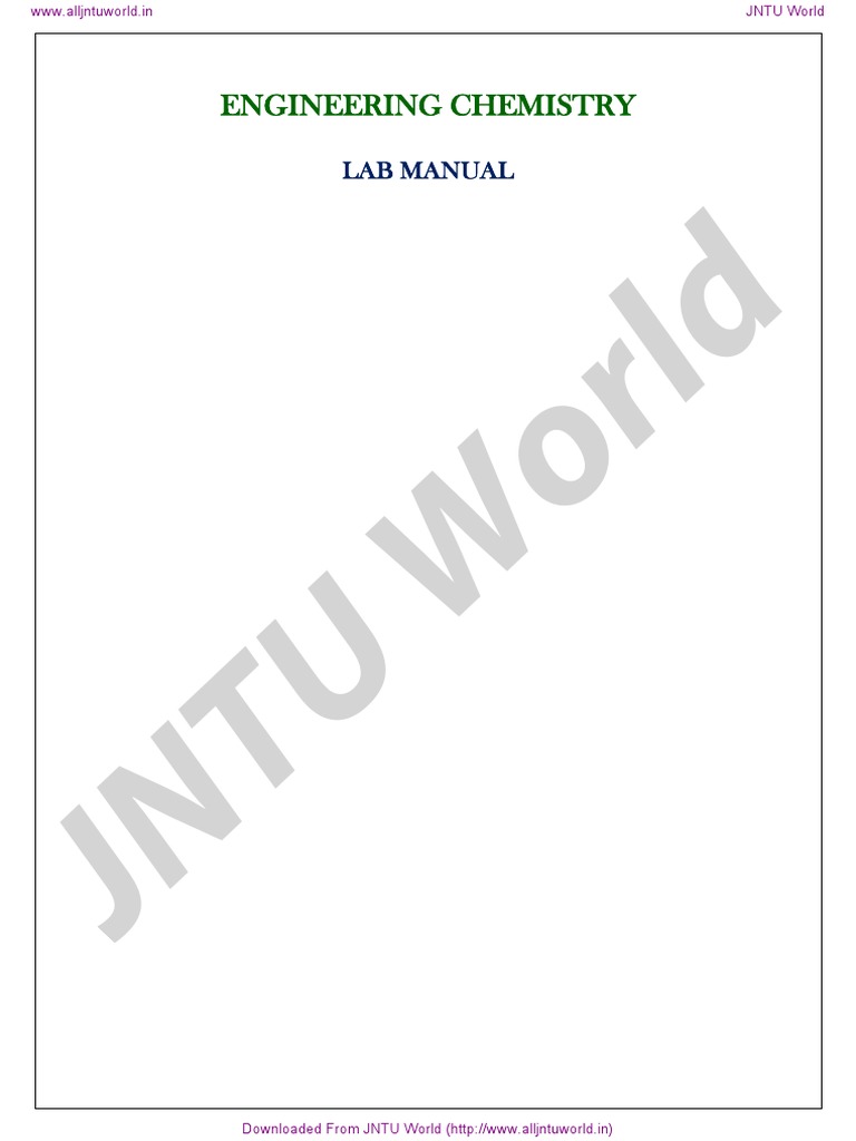 Engineering Chemistry Lab Manual | PDF | Engineering | Design