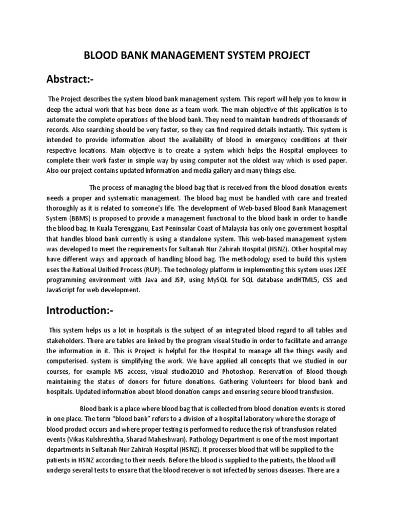 2 Blood Bank Management System Project 2 | PDF | Feasibility Study ...