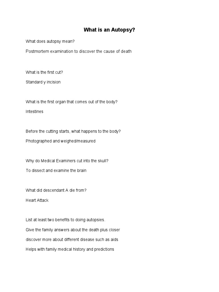 What Is An Autopsy | PDF