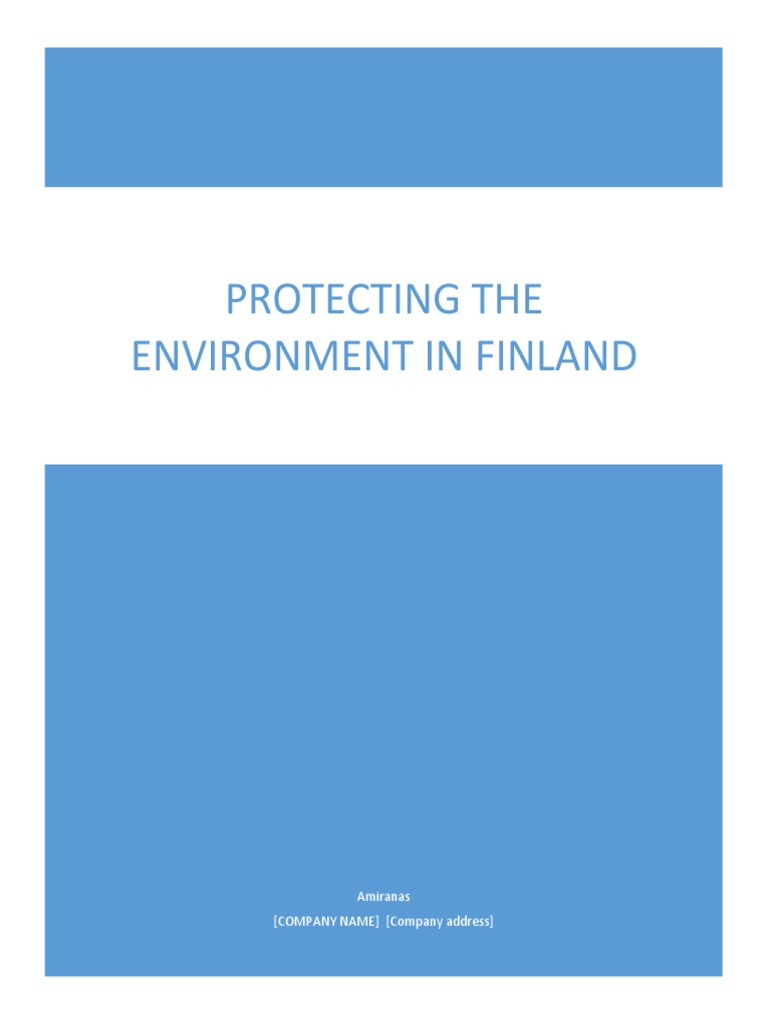 Protecting The Environment in Finland | PDF | Air Pollution | Biodiversity