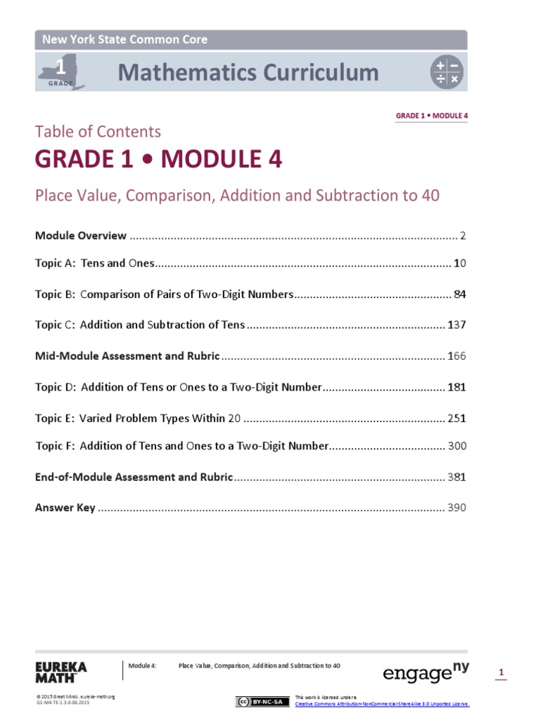 Grade 1 Module 4 Mathematics Curriculum Download Free Pdf Common