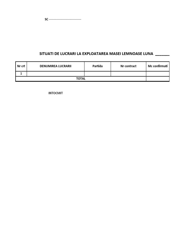 Model Situatie Lucrari | PDF