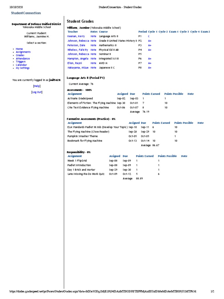 StudentConnection - Student Grades | PDF | Evaluation | Statistics Of ...