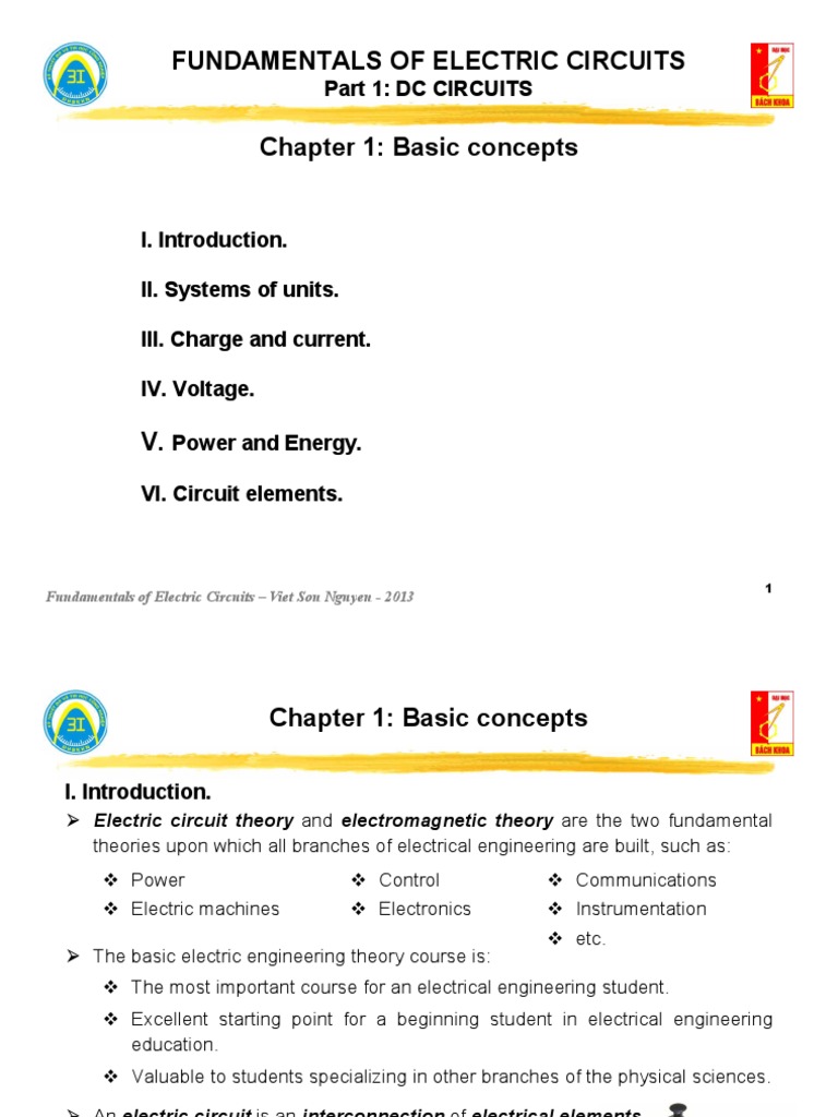 EE3706 - Chapter 1 - Basic Concepts | PDF | Voltage | Electric Charge