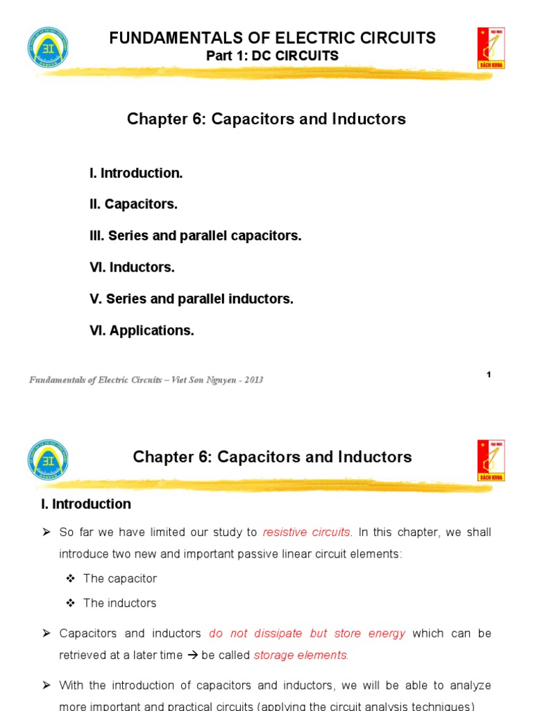 EE3706 - Chapter 6 - Capacitors and Inductors | PDF | Capacitor | Electrical Network
