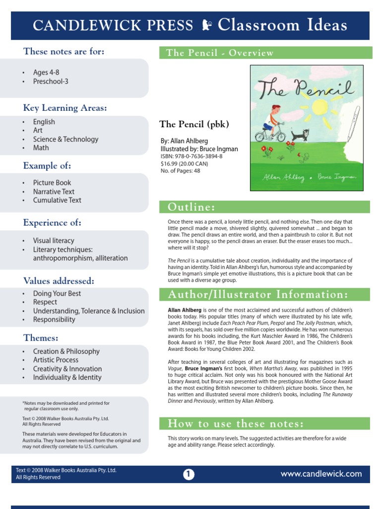 The Pencil, Runaway Dinner and Previously by Allan Alhberg - Classroom ...