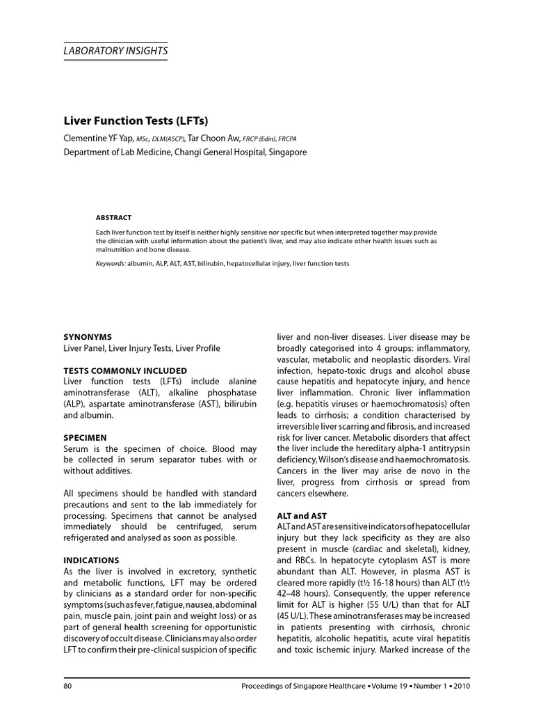Liver Function Tests (LFTS) : Laboratory Insights | PDF | Hepatitis ...
