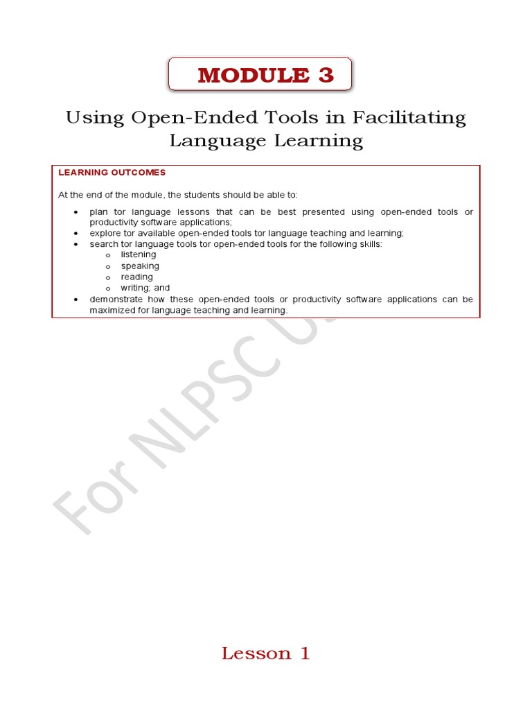 Module 3 Lesson 1 | PDF | Microsoft Office | Language Education