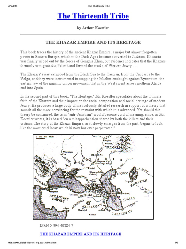 The Thirteenth Tribe: The Khazar Empire and Its Heritage | PDF | Jews ...