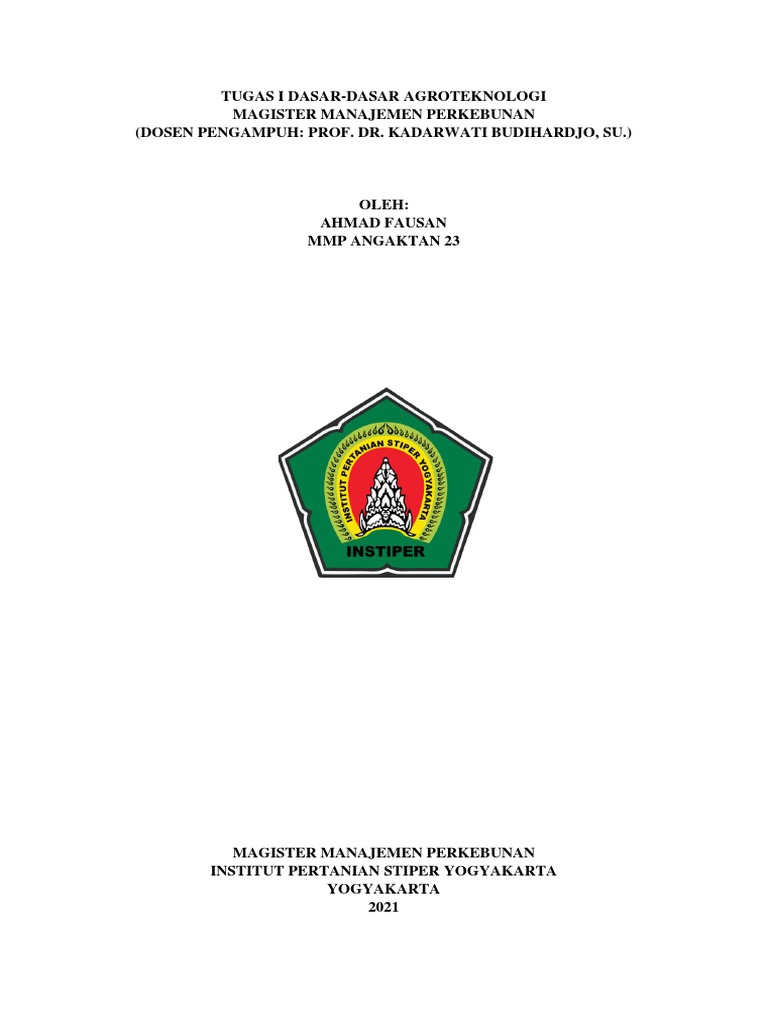 Tugas I Dasar-Dasar Agroteknologi (Ahmad Fausan) | PDF