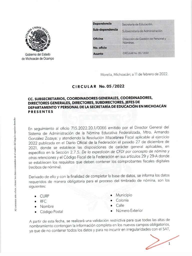 Circular 05 2022 | PDF