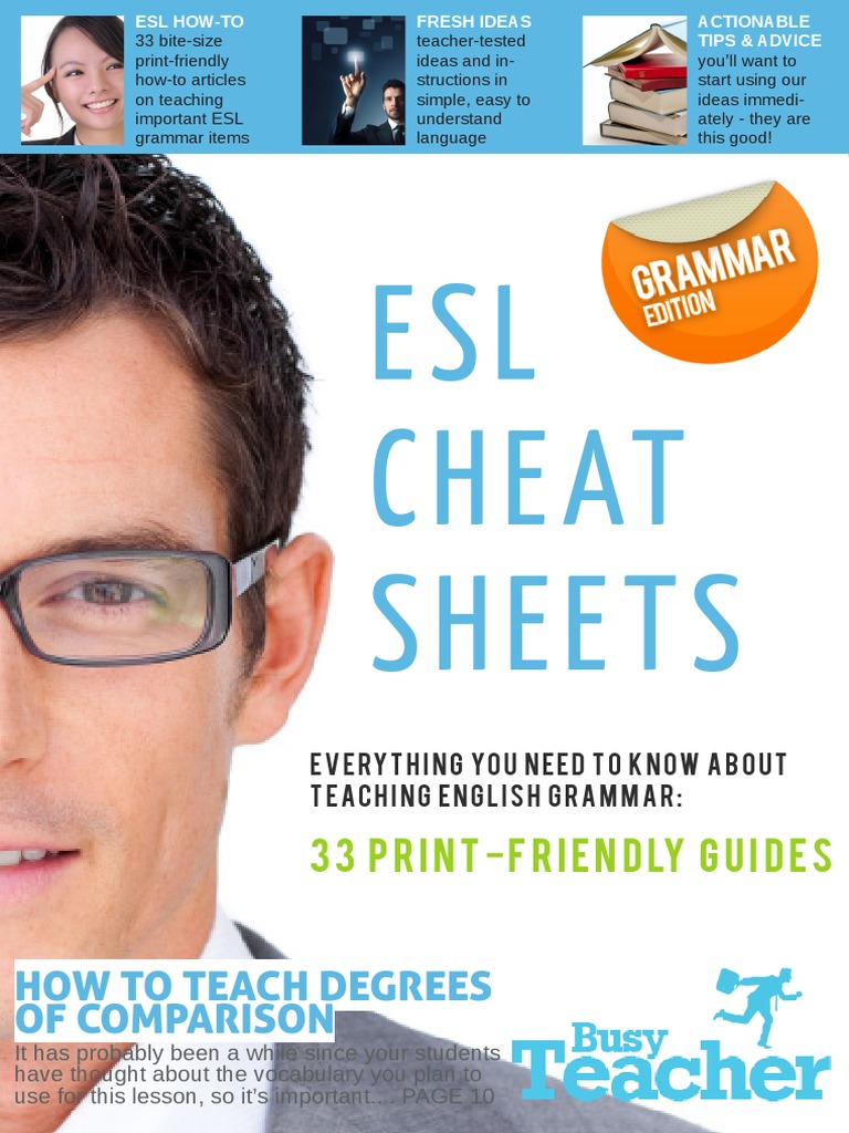 ESL Grammar Cheat Sheets Guide | PDF | Grammatical Tense | Linguistic ...