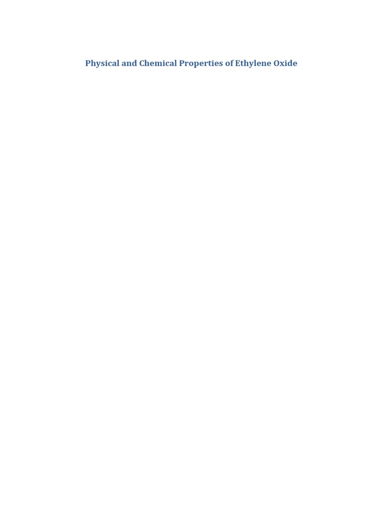 Physical and Chemical Properties of Ethylene Oxide | PDF