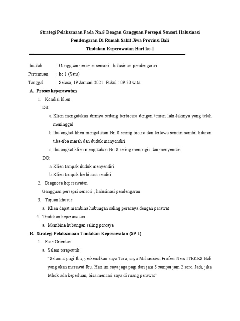 Martara Karonia - Strategi Pelaksanaan Halusinasi | PDF