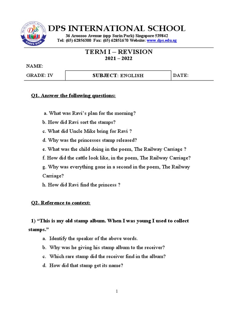 Grade 4 Revision Paper28123523 | PDF | Cloud | Sky