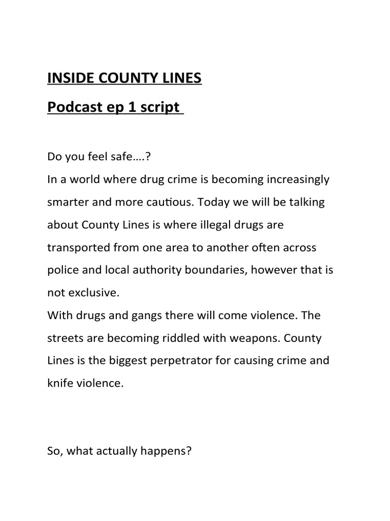 Inside County Lines Script 1 | PDF | Gang | Human Trafficking