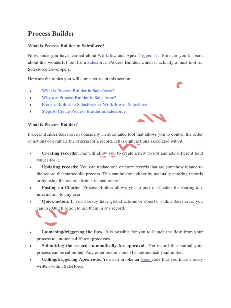Process Builder | PDF | Automation | Workflow