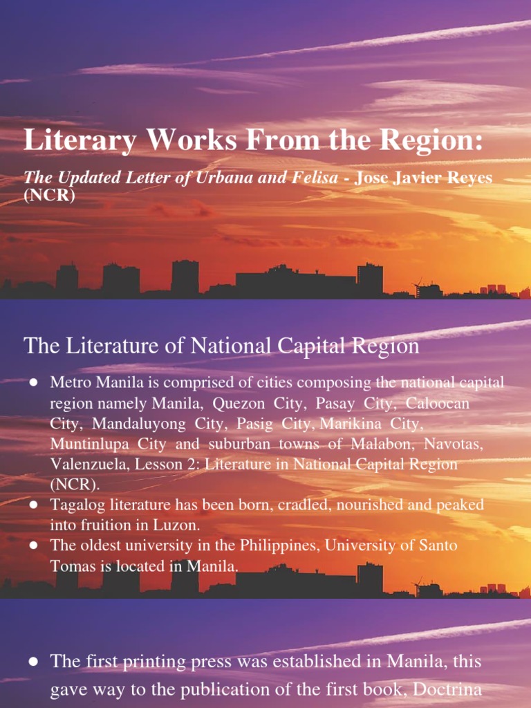 Week 4 Literary Works From The Region of NCR | PDF