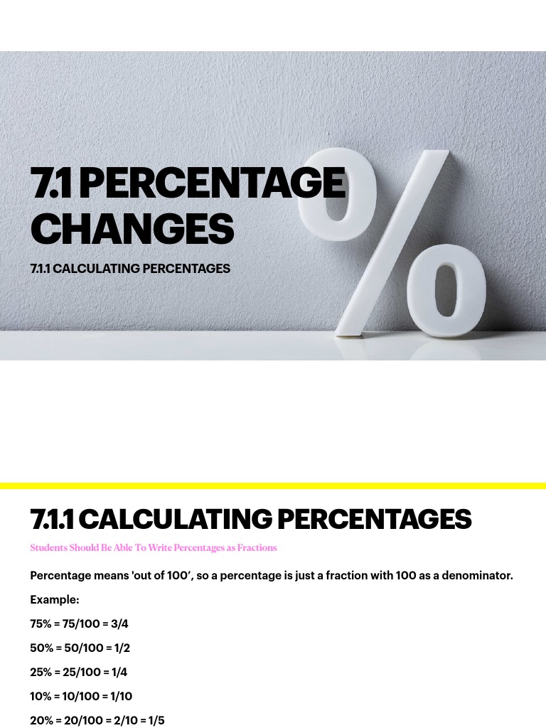 Calculating Percentage Pdf Percentage Odds