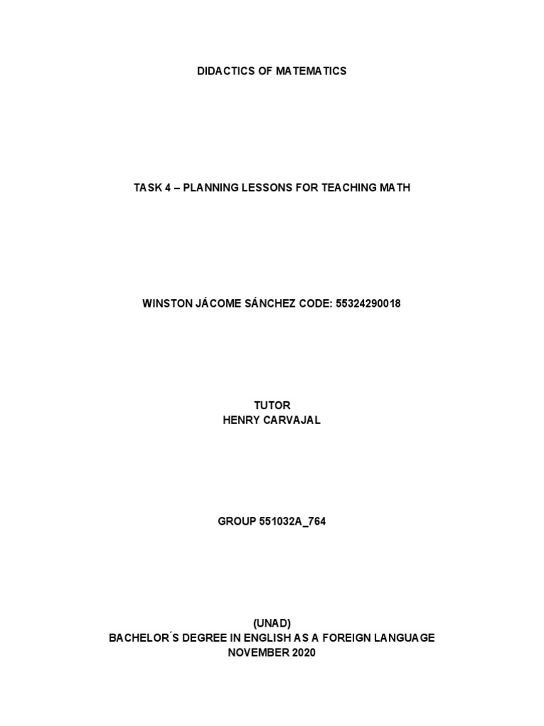 Math Lesson Planning for 4th Grade | PDF | Multiplication | Teaching ...