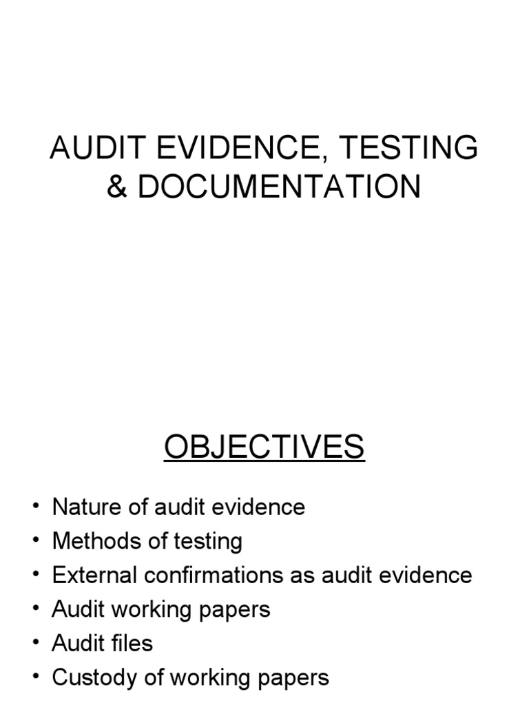Audit Evidence, Testing & Documentation | Download Free PDF | Audit ...