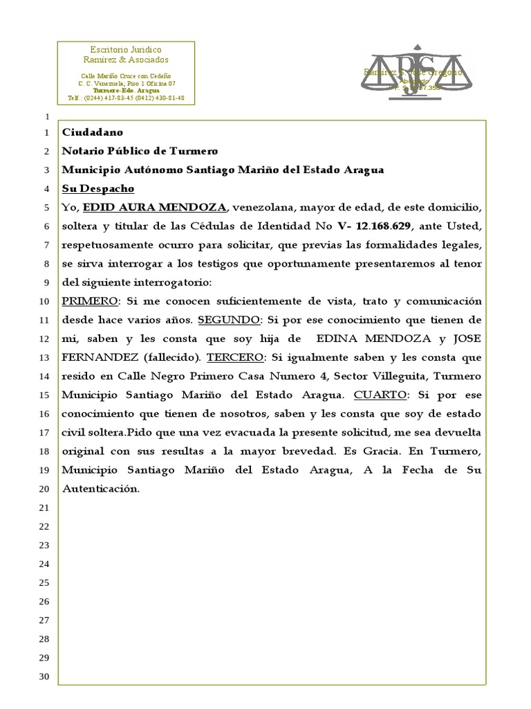 Carta de Solteria Edid | PDF