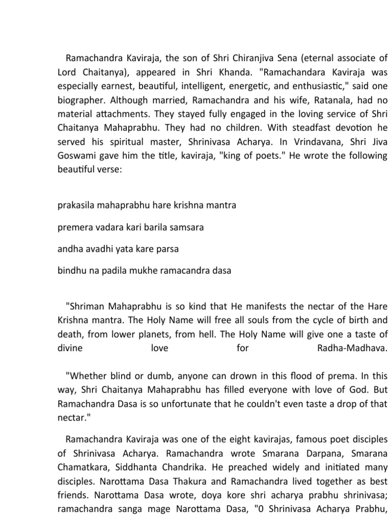 Ram Chander Kaviraj | PDF | Krishna | Hinduism