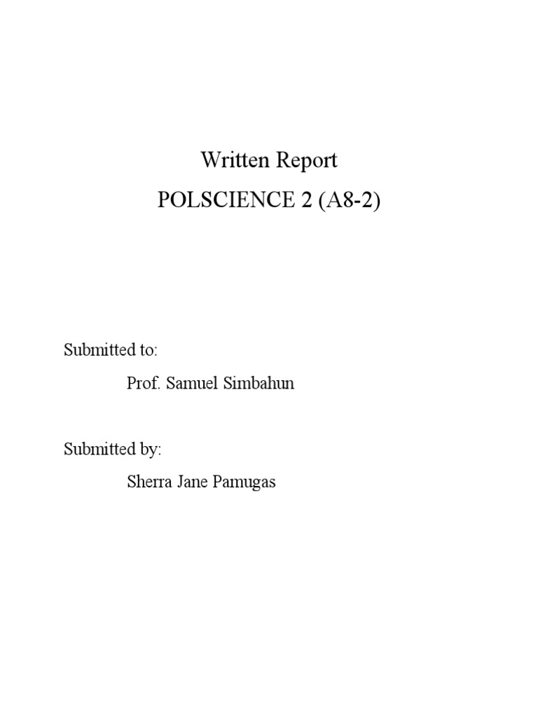 POLSCIENCE 2 Report Breaks Down Key Sections | PDF | Government | Elections