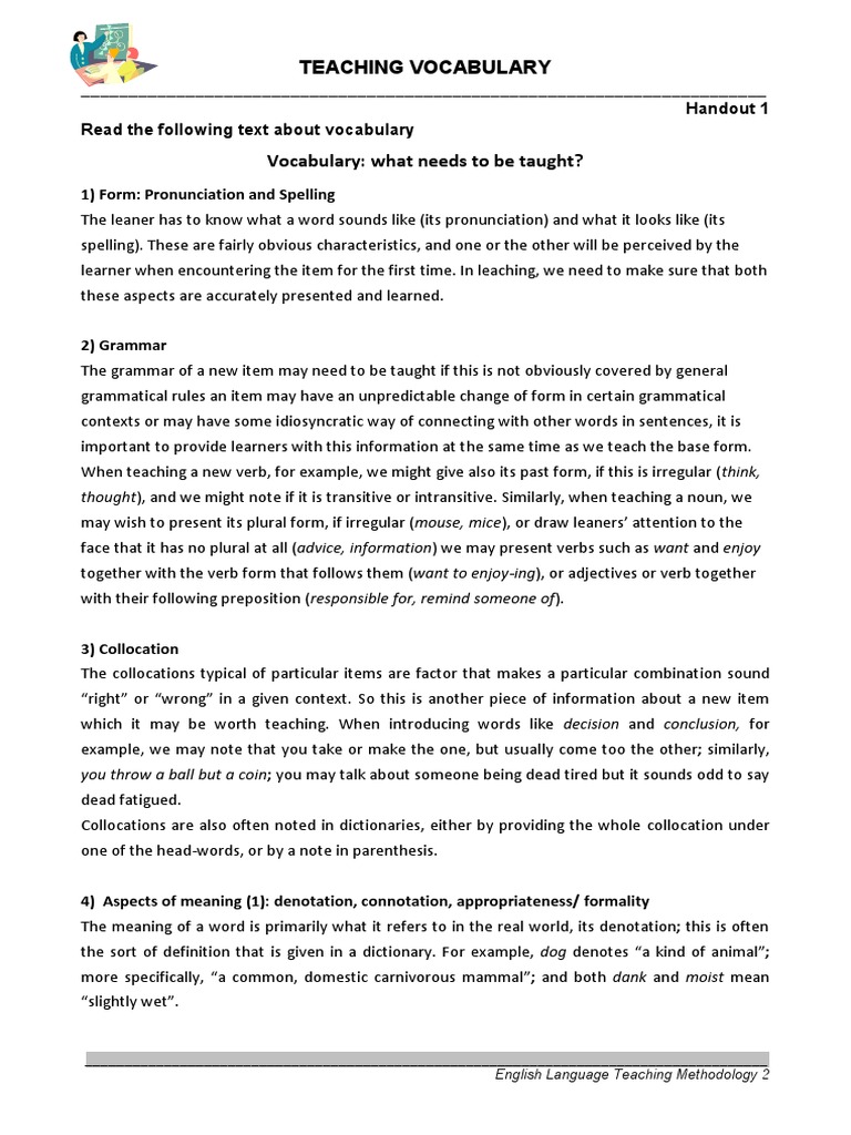 Teaching Vocabulary | PDF | Vocabulary | Word