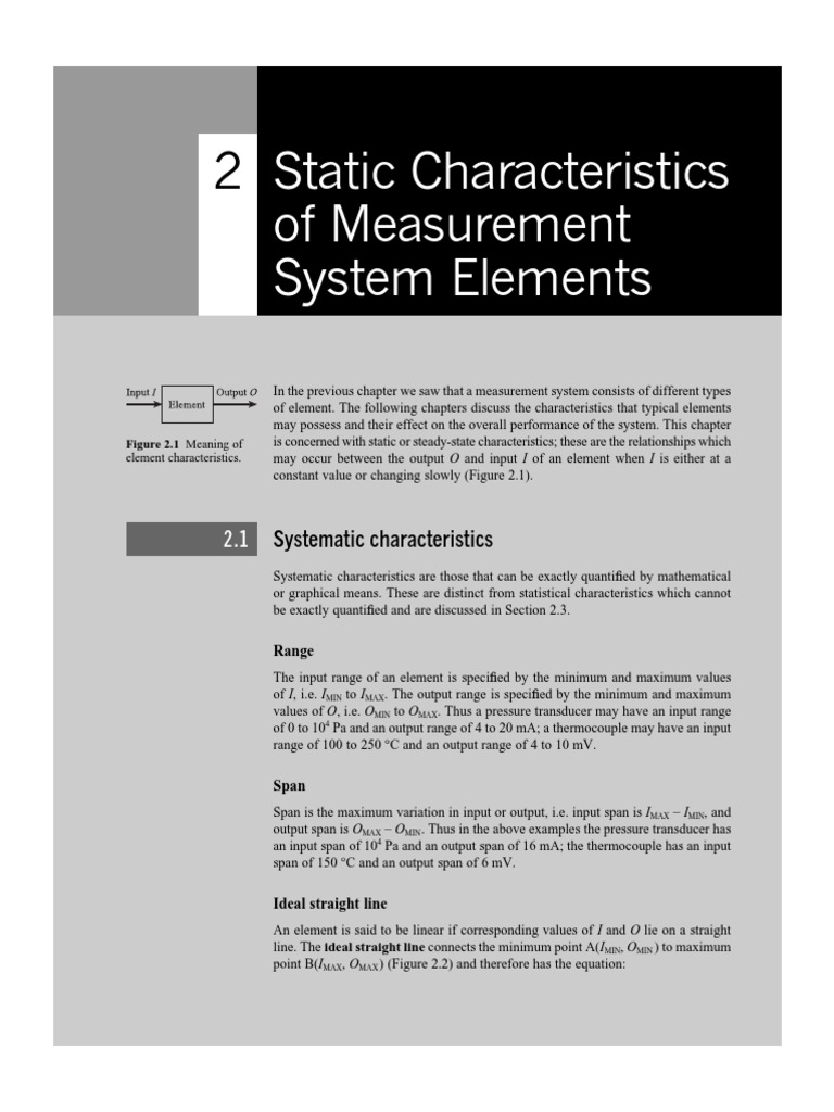 Static Characteristics of Measurement System Elements | PDF ...
